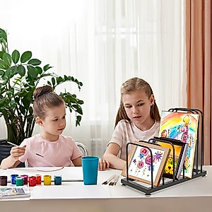 lukar Tabletop Art Rack, Art Storage Rack, Canvas Rack Art Storage Small Art Drying Rack Metal Storage Stand for Canvas Frame Drawing Board, Prints, Panel Artwork 13.77" H