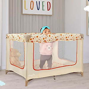 Zodiak Portable Playard with Carry Bag & Shoulder Strap, Beige