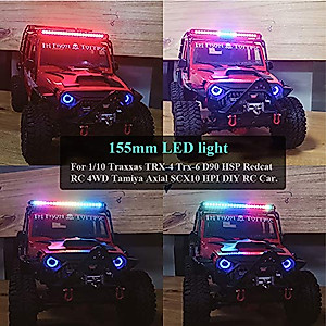 RC LED Light bar Roof LED Lamp Kit 20 Light Modes Control 155mm for 1/10 TRX-4 TRX-6 D90 HSP Redcat RC4WD Tamiya Axial SCX10 HPI DIY RC Car Crawler Truck
