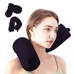 Hxcxrst Travel Pillow-Twist Memory Foam Neck Pillow Support Pillow, Used for Neck, Chin, Waist and Leg Support-Suitable fo Airplanes, Buses, Trains.