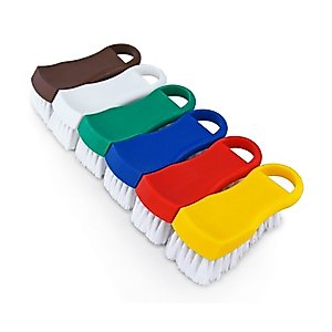 New Star Foodservice 34042 Cutting Board Brushes, 6" x 2.5" x 2", Multicolor, Set of 6