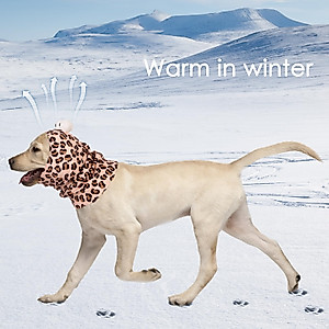 SAWMONG Dog Calming Hoodie,No Shake Ear Wraps for Anxiety Relief,Ear Head Covers for Noise Fireworks Dog Ear Muffs,Leopard,S