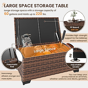 VONZOY Outdoor Patio Furniture Set, 5 Piece Patio Conversation Sets with Storage Table, Wide Armrest Outside Sectional Sofa with Waterproof Covers for Backyard, Porch, Balcony, Poolside(Grey)