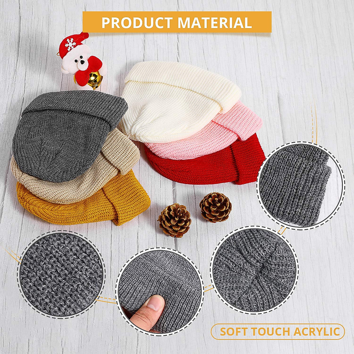 SATINIOR Trawler Beanie Watch Hat Roll-up Edge Skullcap Fisherman Beanie for Women Men (Dark Gray)