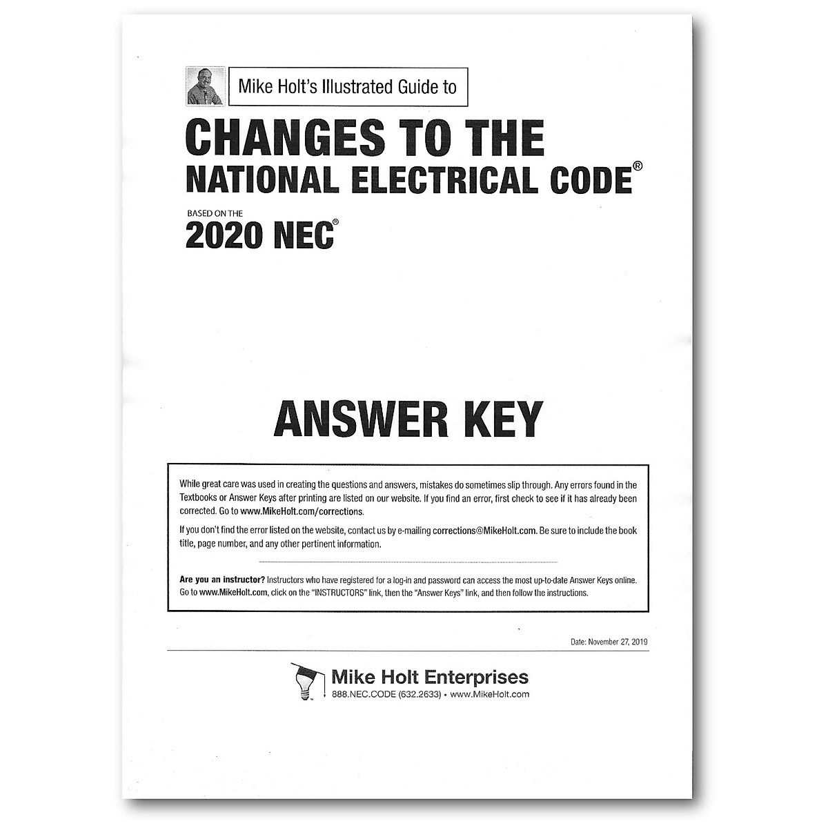 Mike Holt's Illustrated Guide to Changes to the National Electrical Code (textbook), 2020 NEC