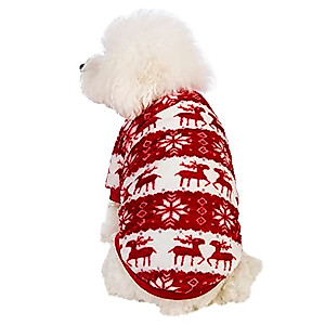 Coomour Dog Christmas Shirt Deer Pet Clothes Dogs Xmas Soft Shirts with Christams Bandanas Apparel Pupy Elf Costume Outfits for Small Dogs and Cats (M)