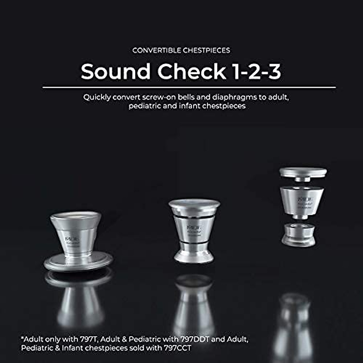 MDF Instruments Green Glitter Kaleidoscope ProCardial Cardiology Stethoscope, Limited Edition Mprints, Lightweight Titanium, Adult, Dual Head, Green Glitter Tube, Chestpiece-Headset, MDF797TGL21KL