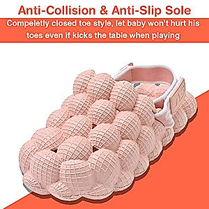 Edmallu Bubble Slides For Kids With Charms - Non-Slip Golfball Slides - Adjustable Bubble Slides With Strap - Soft Massage Bubble Slides - Thick Sole Little Kids Bubble Crocs