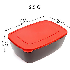 Youngever 2 Pack 2.5 Gallon Large Food Storage Container Boxes, Large Food Storage, Reusable Plastic Large Meal Prep Containers