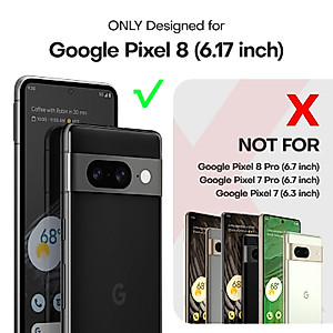 TAURI [5 in 1 for Google Pixel 8 Case, [Not Yellowing] with 2 Tempered Glass Screen Protector + 2 Camera Lens Protector, [Military Grade Drop Protection] Shockproof Slim for Pixel 8 Phone Case, Black