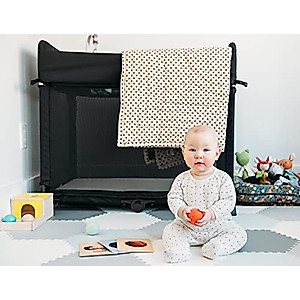Baby Brielle Soft Non-Toxic Extra Thick Interlocking Hexagon Tile Foam for Babies and Toddlers - Exercise Mats for Crawling, Playing Grey & White Floor Mat for Nursery, Play Room - 48”x72”, 38 Pieces
