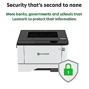 Lexmark B3340dw Monochrome Laser Printer with Full-Spectrum Security and Print Speed up to 40 ppm(29S0250), Gray/White, Small