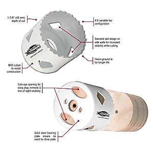 Disston E0211328 2-7/8-Inch Boxed Blu-MOL Xtreme Bi-Metal Hole Saws, 73mm