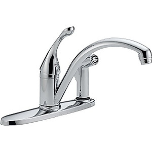 Delta Faucet 340-DST Collins Single Handle Kitchen with Integral Spray, Chrome, 3.00 x 13.00 x 23.00 inches