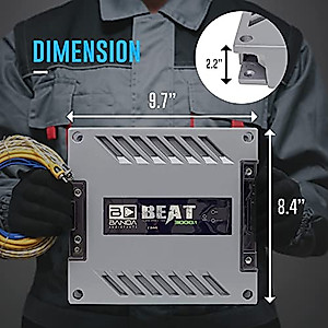 1-Channel Vehicle Audio Amplifier - 3000 Watts High-Powered Mono Bass Amplifier w/Subsonic Filter and Low Pass Filter Stable at 1 ohm, LED Indicators, Sound Specialization - BANDA BEAT3001