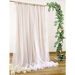 Champagne Tulle Backdrop Curtains for Baby Shower Party Wedding Photo Drape Backdrop for Photography Props Engagement Bridal Shower 5 ft X 10 ft