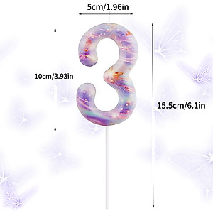 18th Birthday Candles, 3.54in Large Purple Butterfly Number 18 Candle for Cake Topper Decorations for Happy Birthday Party Wedding Anniversary Celebration Supplies