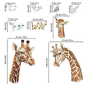 decalmile Giraffe Family Wall Decals Safari Animal Wall Stickers Nursery Kids Room Wall Decor