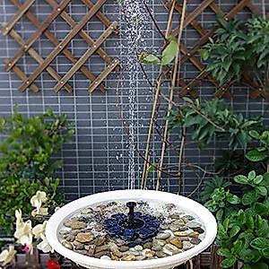 XUNMAIFBT Solar Fountain Pump,4 Nozzles Water Pump Kit Bird Bath Fountain Pump Outdoor Watering Submersible Pump for Pond, Fish Tank, Aquarium, Pool, Garden,