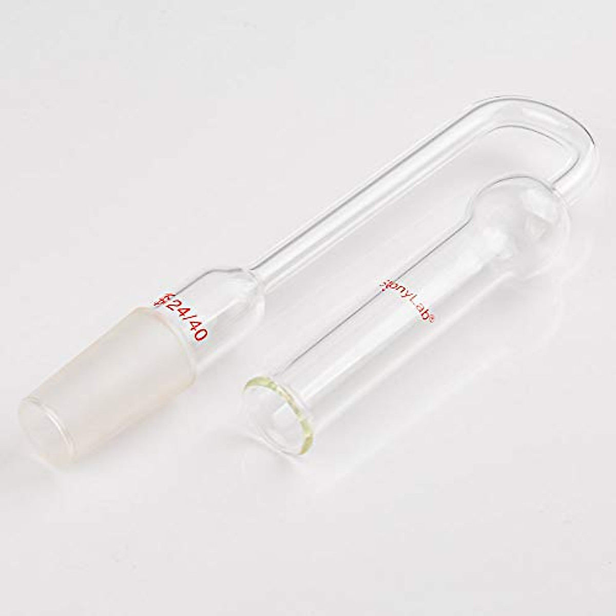 stonylab Glass U-Shaped Drying Tube, Borosilicate Glass 360 Degrees Bent Drying Tube with Inner 24/40 Standard Taper Joint for Organic Synthesis Chemistry Laboratory Lab Supply