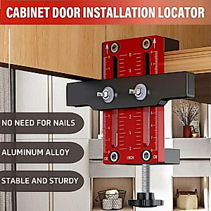 Cabinet Door Installation Positioner, Aluminum Alloy Cabinet Hardware Jig, Adjustable Length Versatile Cabinet Installation Tool Compatible