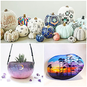 Metallic Marker Pens, Emooqi 20 Pack Paint Pens Comes with Metallic Markers, for Rock Painting, Mug, Ceramic, Glass, Fabric Painting, Water Based, Easter Ornaments DIY Craft Project