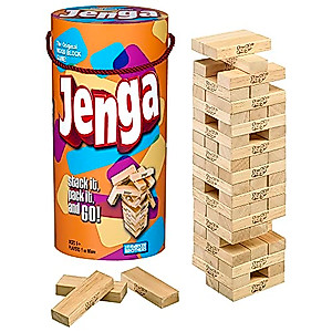 Hasbro Gaming Jenga Wooden Blocks Stacking Tumbling Tower, Kids Game Ages 6 and Up (Amazon Exclusive)