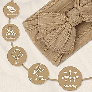 Ayesha Baby Girl Headbands with Bows - 15pcs Soft Nylon Elastics and Hair Accessories for Newborns, Toddlers, and Infants