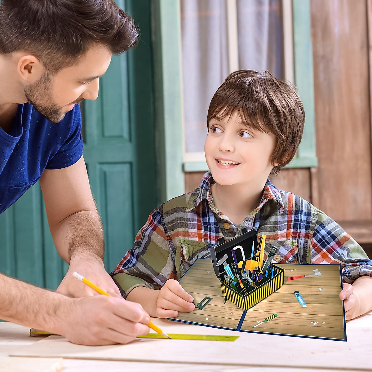 Magic Ants Happy Father’s Day Card - Pop Up Fathers Card - 3D Pop Up Fathers Day Card - Handcrafted 3D Pop Up Greeting Card for Him - Father’s Day Love Card - Birthday Card for Dad (Toolbox For Dad)