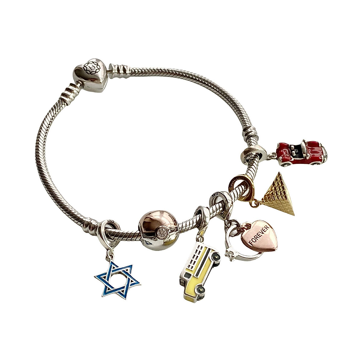 Star of David Blue Jewish Symbol 925 erling Silver Pendant Charm Bead For Pandora & Similar Charm Bracelets or Necklaces