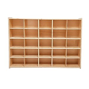 Contender 25 Cubby Birch Plywood Tray Storage Cabinet, Office and Homeschool Organizer for Toys, Books, Art and Craft Supplies, Greengaurd Gold Certified
