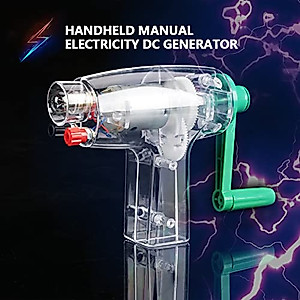 Deluxe Hand Crank Electricity Generator with High/Low Output Switch Hand Crank Dynamo 6.3V 0.3A Light Bulb Mechanical Emergency Power Supply