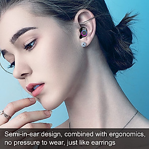 Q&F Tech F12 True Wireless Earbuds, LED Touch Bluetooth 5.2 Earphone, Intelligent Digital Display TWS Headset, Mini Sports in-Ear Headphone, Waterproof/Sweat-Proof, Small/Mini Size_Black