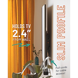 ECHOGEAR Wall Mount TV Bracket for TVs Up to 90" - Low Profile Design Tilts to Eliminate Glare - Includes Drilling Template & Can Be Leveled After Install - UL Listed for Safety