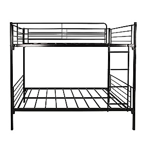 Lostcat Twin Over Twin Metal Bunk Bed,Heavy Duty Bunk Beds Frame w/Enhanced Upper-Level Guardrail and Ladders Suitable for Kids/Teen/Adults,No Box Spring Needed,Easy Assembly,Black