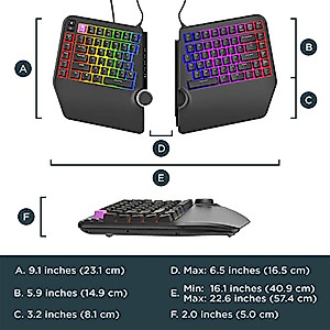 Cloud Nine ErgoTKL Ergonomic Tenkeyless Mechanical Keyboard for PC – Kailh White – TKL RGB Backlit Ergo Split Key Board