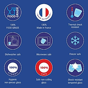 Duralex Made In France Gigogne Glass Tumbler Drinking Glasses, 3.13 ounce - Set of 6, Clear