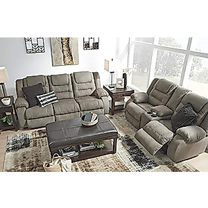 Signature Design by Ashley McCade Contemporary Manual Pull Tab Dual-Sided Reclining Sofa, Gray