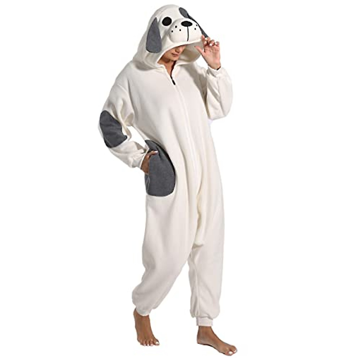vavalad Adult Dog Onesie Pajamas Cosplay Animal Plush Homewear Sleepwear Costume Women Men