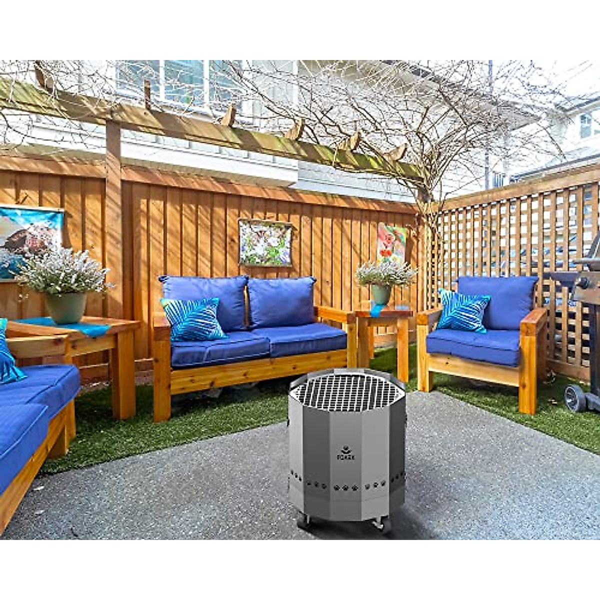 FQARX Bonfire Fire Pit - Smokeless Fire Pit Stainless Steel Outdoor Firepit & Campfire Grill, Great for Camping, Cooking, Tailgating, and Patio | 13x13 Inches