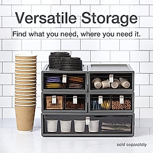 Pendaflex Stackable Drawer, Durable Plastic, Silicon Handles, Tinted Drawers, Single, Gray, 9" x 7" x 3.5", Medium, 1 Piece (41792)