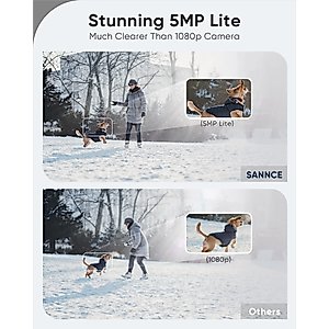 DVR for Security Camera, SANNCE 5MP 8CH CCTV DVR with 2TB Hard Drive, H.264+ Hybrid 5-in-1 Surveillance Recorder for 8CH Analog and 2CH IP Cameras, Remote Access, Motion Detection, 7/24 Recording