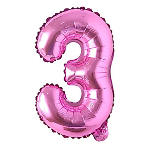 16" inch Single Rose Red Alphabet Letter Number Balloons Aluminum Hanging Foil Film Balloon Wedding Birthday Party Decoration Banner Air Mylar Balloons (16 inch Rose Red 3)