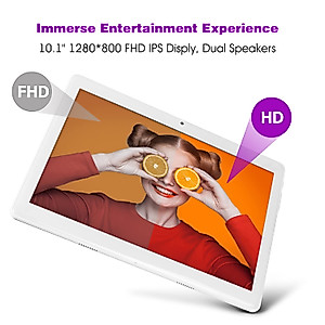 XINYANGCH 10 inch Google Android 8.1 System Unlocked Pad with Dual SIM Card Slot 10.1" IPS Screen 4GB RAM 64GB ROM 3G Phablet Built-in Bluetooth WiFi GPS Tablets (Metallic Silver)