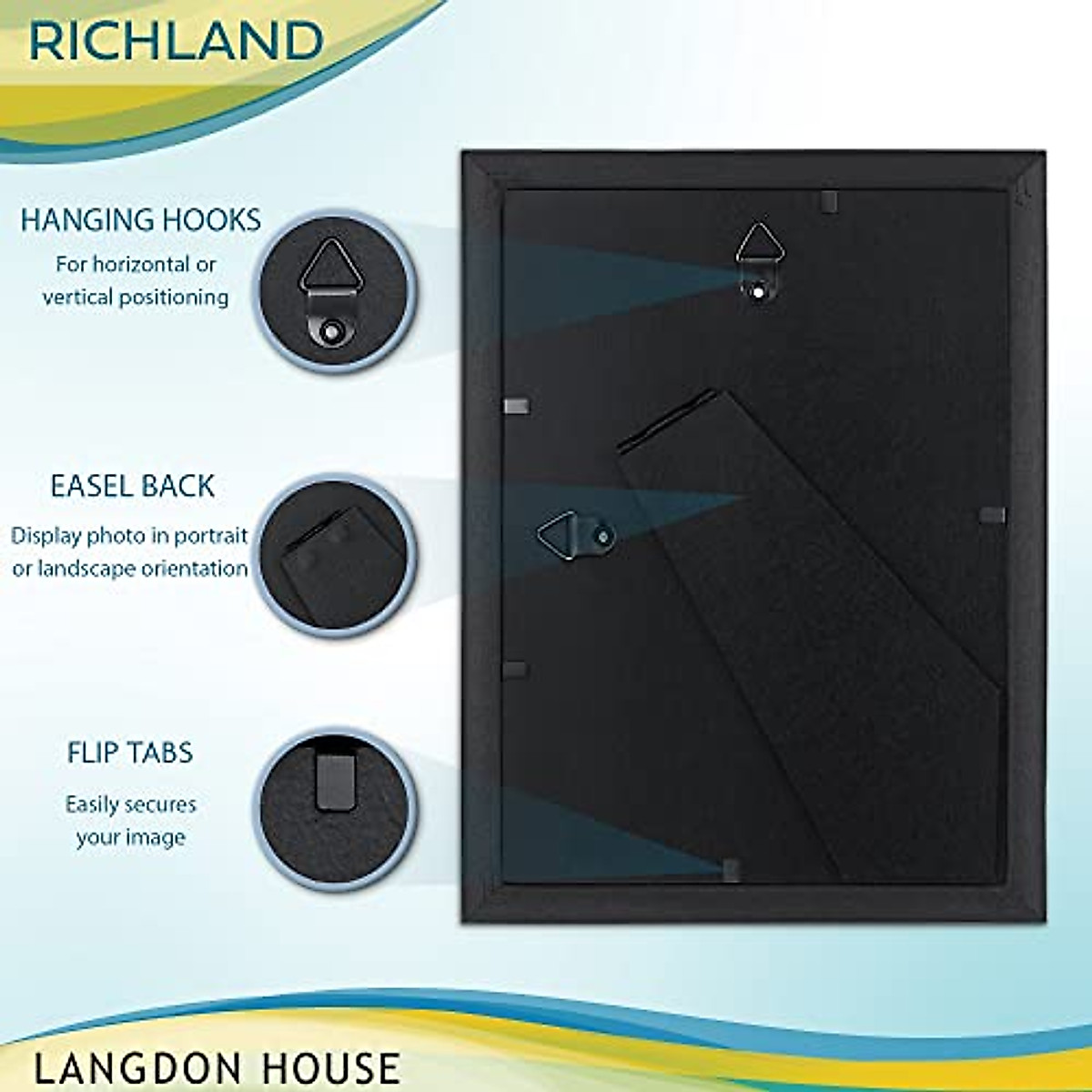 Langdon House 5x7 Silver Picture Frame, Distinguished Edging for Classic Style, Richland Collection