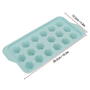 Ice Cube Mold Ice Cube Tray Easy Demoulding Ice Cube Mold Food Grade PP Ice Cube Maker with Lid Cute Ice Cube Tray for Refrigerator Diamond 18 Grids Blue (Diamond 18 grids - blue)