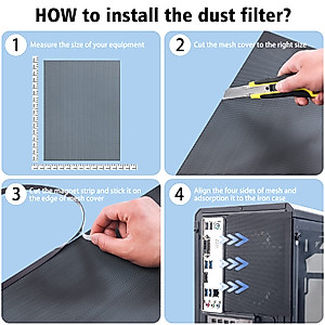 400x300mm DIY PC Case Dust Mesh Filter, 2Pack PVC Dustproof Mesh Filter Cover with Magnetic Strip for Computer PC Case