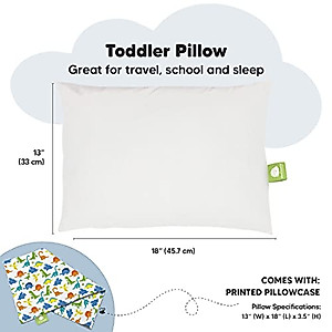KeaBabies Toddler Pillow with Pillowcase and Toddler Pillowcase for 13X18 Pillow - 13X18 Soft Organic Cotton Toddler Pillows for Sleeping - Organic Toddler Pillow Case for Boy, Kids