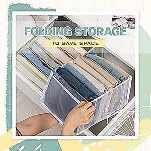 Flocovers Wardrobe Clothes Organizer（2PCS）- Washable Drawer Dividers for Clothes - Pants, Jeans, T Shirt Organizer for Drawer - Folded Closet Organizers (GRAY, 3 Pack -Leggings-Jeans-T-shirts)