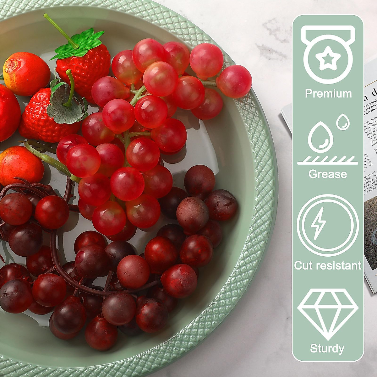 Dandat 36 Pcs Sage Green Plastic Plates 9 Inch Disposable Green Plates Sage Green Plates Round Dinner Dessert Plates for Birthday Wedding Bridal Shower Baby Shower Graduation Party